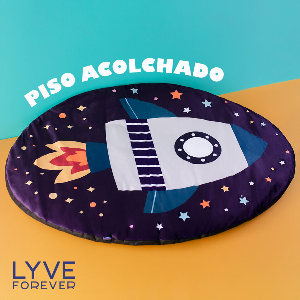 Piso Acolchado «Cohete Universo» Verde - Lyveforever